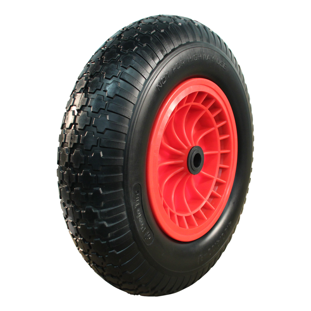 Kunststof wiel, 400mm 4.00-8, PU loopvlak anti-lek, rollager, 25mm ...