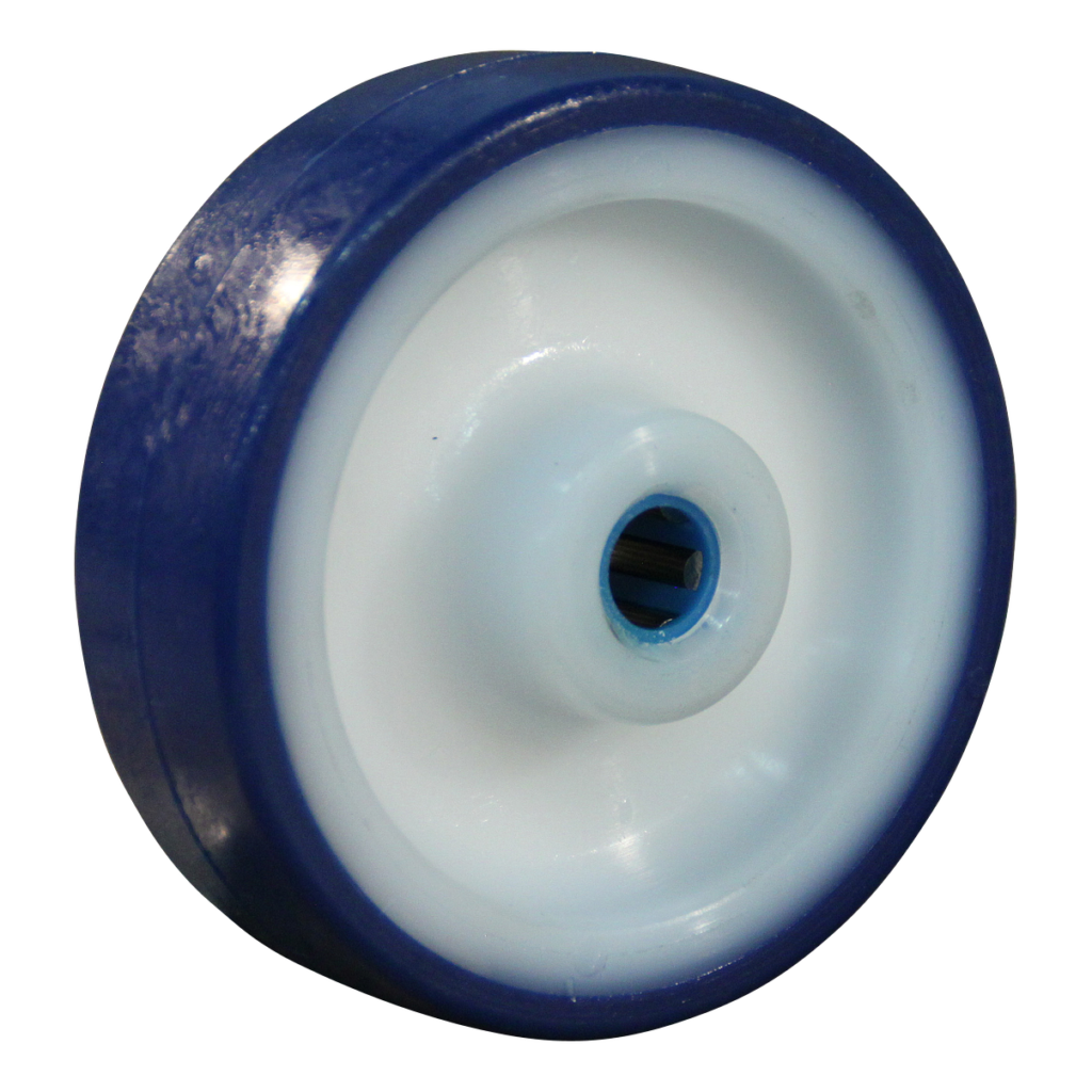 PA wiel, 100mm diameter, PU loopvlak, rollager RVS - Rollers.nl