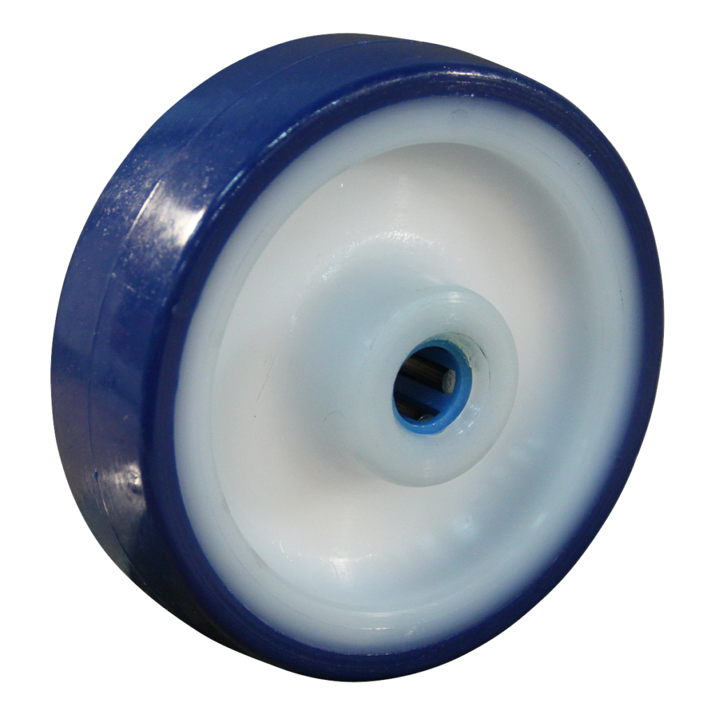 PA wiel, 80mm diameter, PU loopvlak, rollager RVS - Rollers.nl