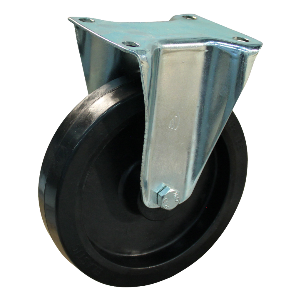 Stalen bokwiel, 160mm diameter, elastisch rubber loopvlak, rollager ...