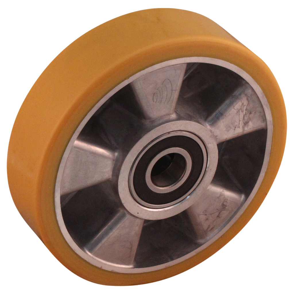 Aluminium wiel, 150mm diameter, PU loopvlak, kogellager - Rollers.nl